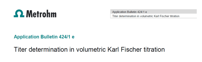 Titer determination - Karl Fischer - BioAnalytics